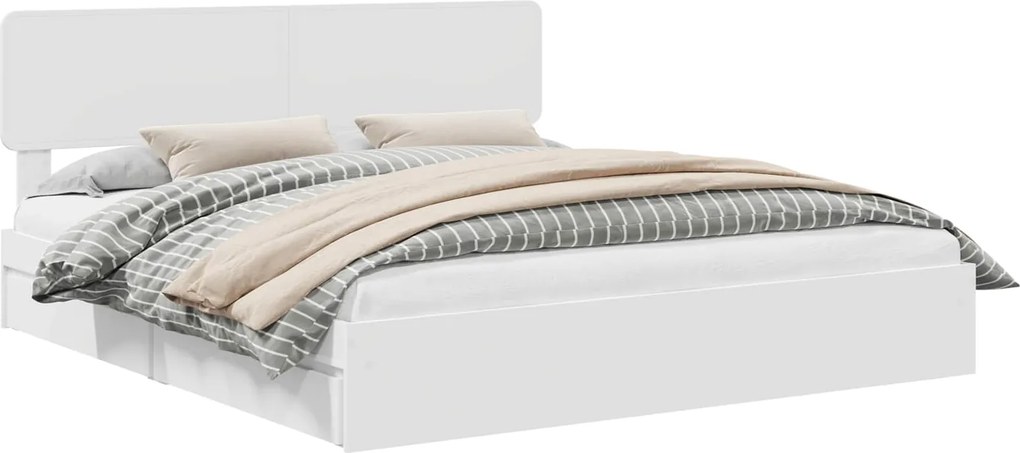 Postel s úložným prostorem Bílá 180 x 200 cm Kompozitní dřevo 3412248