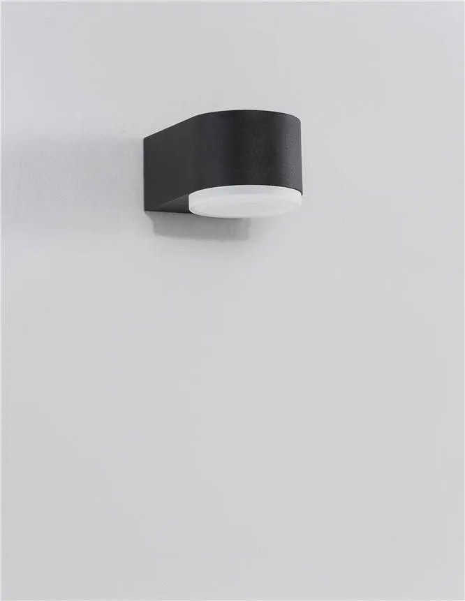 NV 9200201 Venkovní nástěnné svítidlo NUS černý hliník a akrylový difuzor LED 4W 3000K 100-240V 120st. IP54 světlo dolů - NOVA LUCE