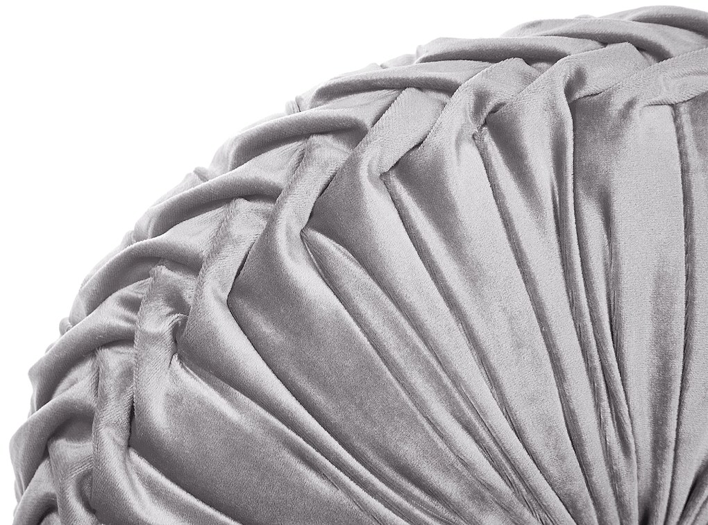 Kulatý sametový polštář ⌀ 40 cm šedý UDALA Beliani