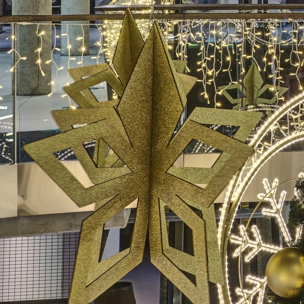 Vánoční ozdoba zlatá hvězda, 3D, 80 cm