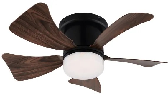 ZEVENTI - LED Stmívatelný stropní ventilátor MUNDAKA LED/10W/230V hnědá + DO