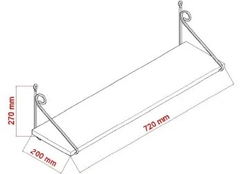 Nástěnná police SERAMONI 27x72 cm bílá