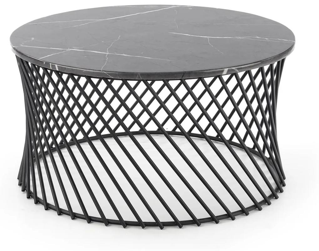 Konferenční stolek Mawaro (šedý mramor + černá). 1028117