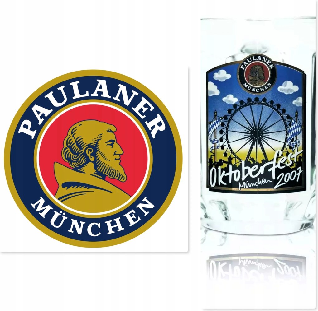 Paulaner Oktoberfest 2007 Beer pivo pivní sklenice 50cl Německo