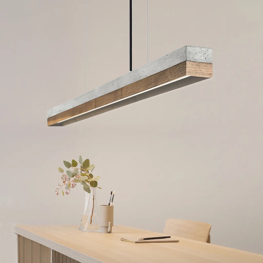Designové lineární svítidlo ze surových materiálů C1 light 122 cm  Designové lineární svítidlo ze surových materiálů C1 light 122 cm Dekor: Ořechové…