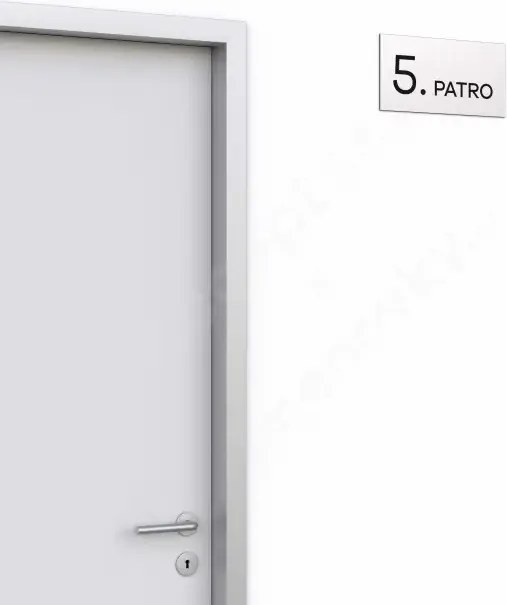 ACCEPT Označení podlaží "5. PATRO" - stříbrná tabulka - černý popis