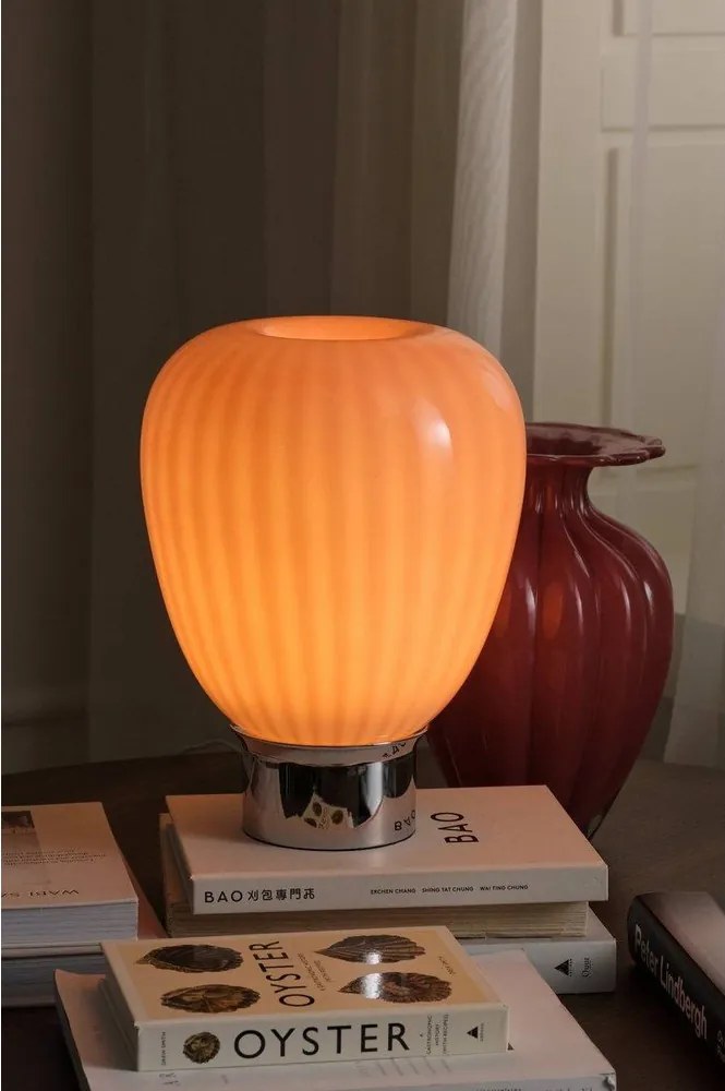 Růžová/v leskle stříbrné barvě skleněná stolní lampa (výška 34 cm) Balloon – Ellos Home