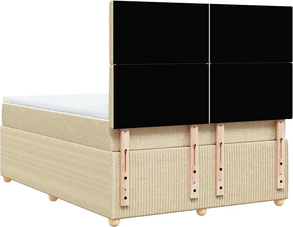 Box spring postel s matrací krémová 140x190 cm textil 3292070