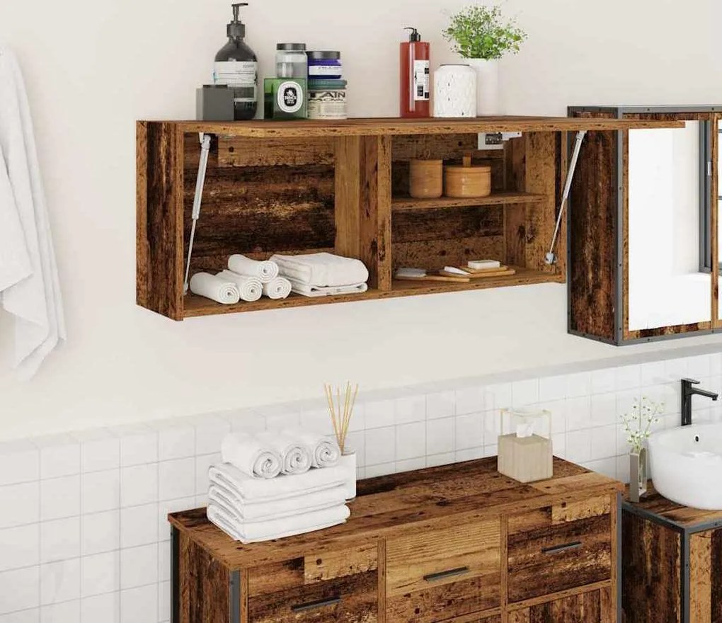vidaXL Koupelnová nástěnná skříňka 100x25x40 cm kompozitní dřevo [860109] Barva: dub sonoma