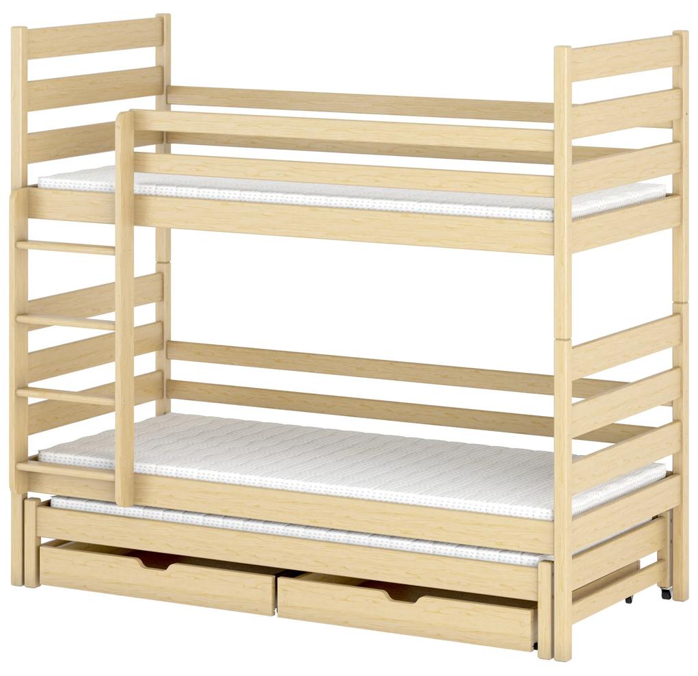Dětská postel 80 cm TORI (s roštem a úl. prostorem) (borovice). 1013212