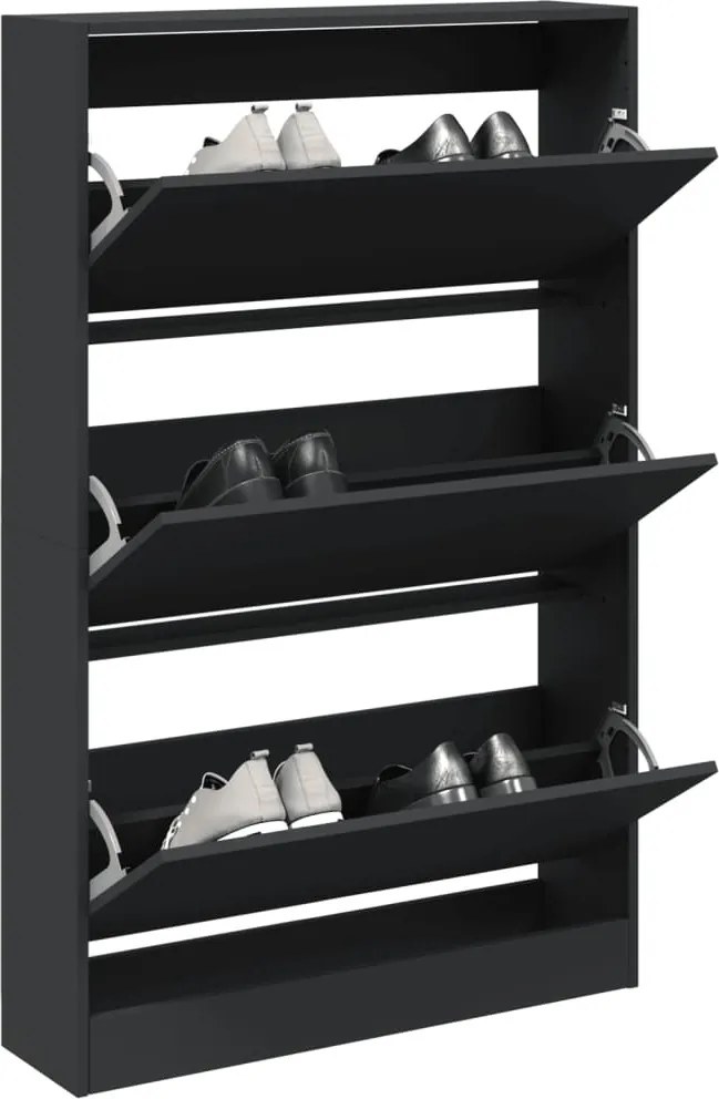 vidaXL Botník 80 x 21 x 125,5 cm kompozitní dřevo [839926] Barva: Černá