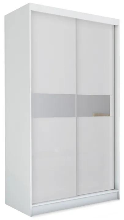 Expedo Skříň s posuvnými dveřmi a zrcadlem ALEXA, bílá, 150x216x61