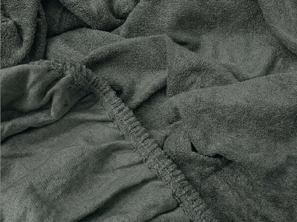 Froté prostěradlo EXCLUSIVE zelenošedé 160x200 cm