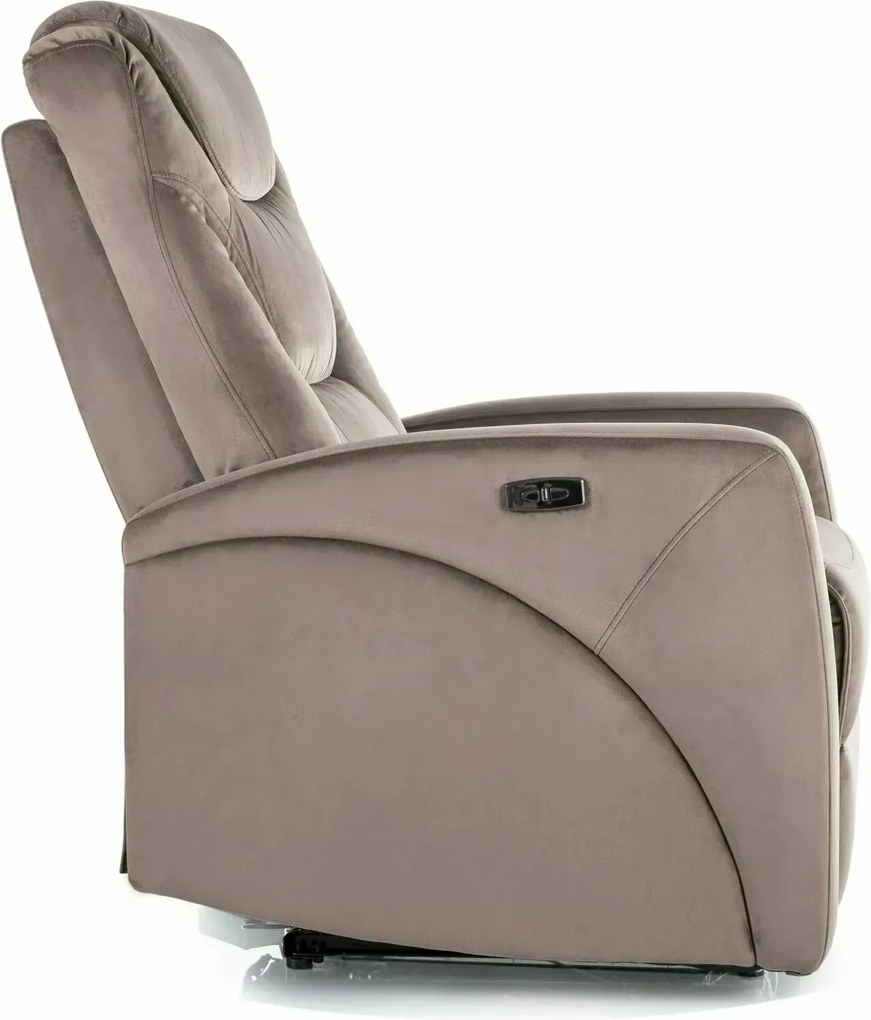 Elektrické polohovací křeslo KRONOS Velvet cappuccino