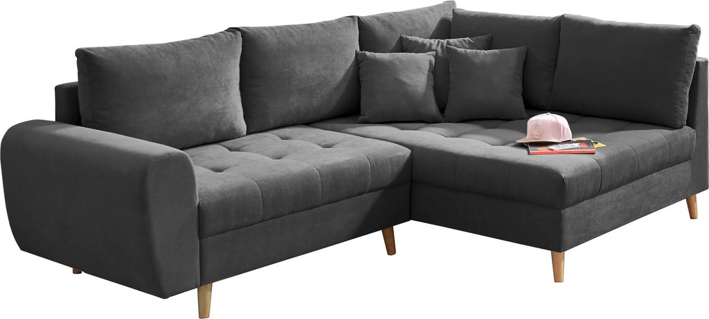 XXXLutz ROHOVÁ SEDAČKA, textil, kompozitní dřevo, antracitová MID.YOU - Sedací soupravy - 002220026003