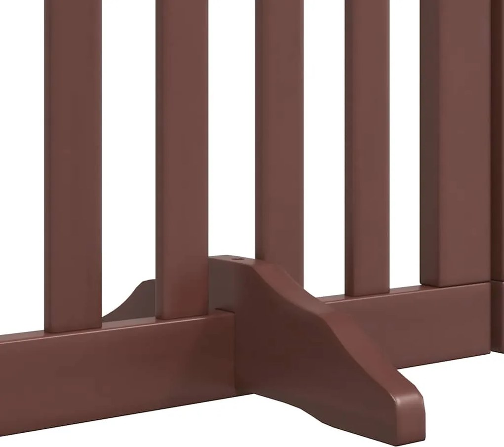 Zábrana pro psy s dvířky skládací 15 panelů hnědá 750 cm topol 3155664