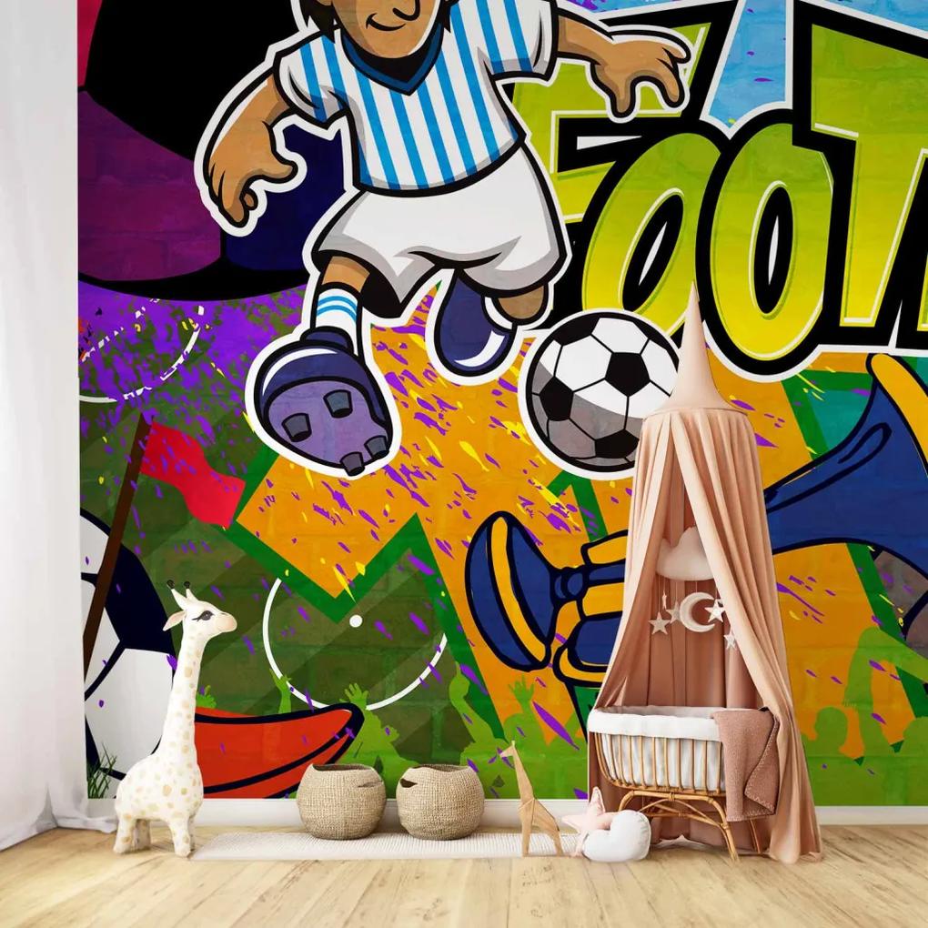 Fototapeta Fotbalové mistrovství - barevné graffiti o fotbale s nápisem