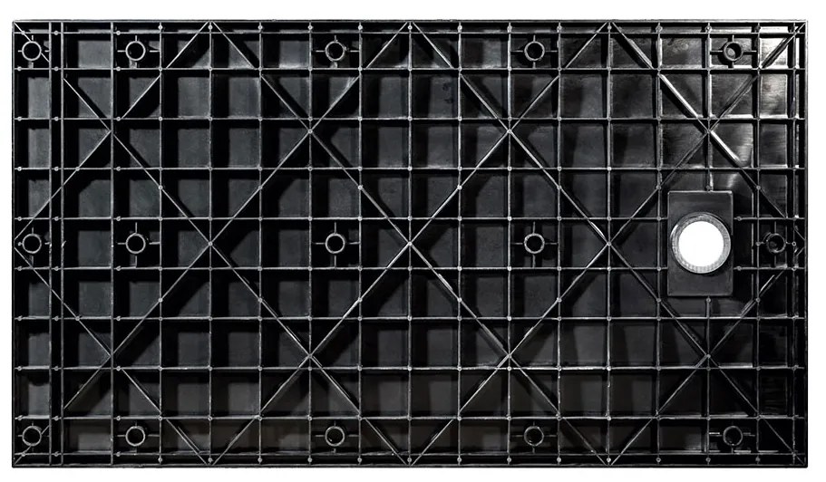 Besco Obdélníková sprchová vanička z SMC kompozitu VEXO BLACK R 100x80 (120x80, 120-180x90) Rozměry (cm): 150x90