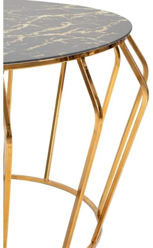 Designový konferenční stolek Addolorata 78 cm černý / zlatý