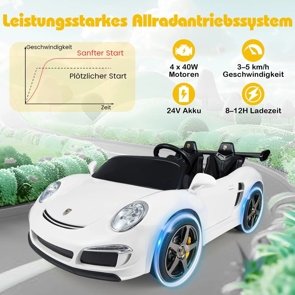 Costway Licencované dětské elektrické autíčko RUF 24 V bateriové elektrické