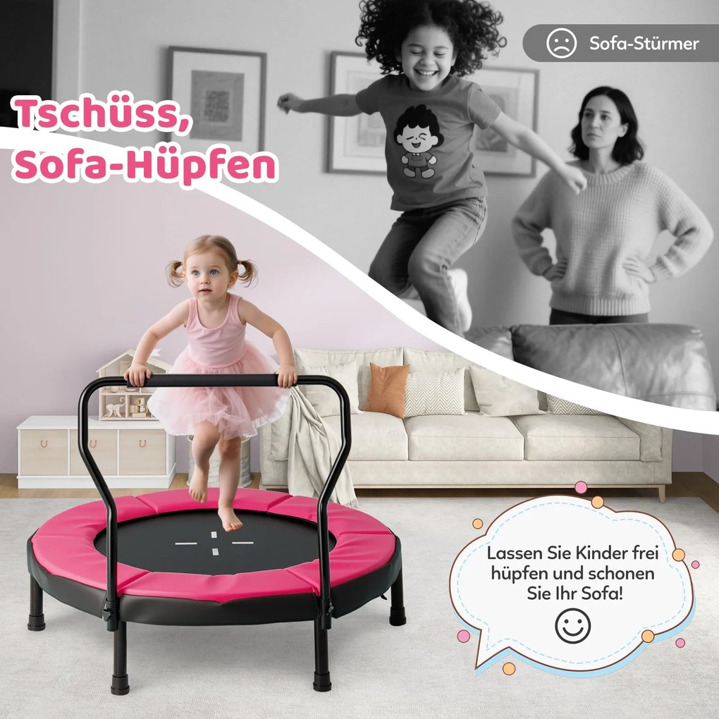 Costway Ø102 cm dětská trampolína fitness trampolína vnitřní s odnímatelnou
