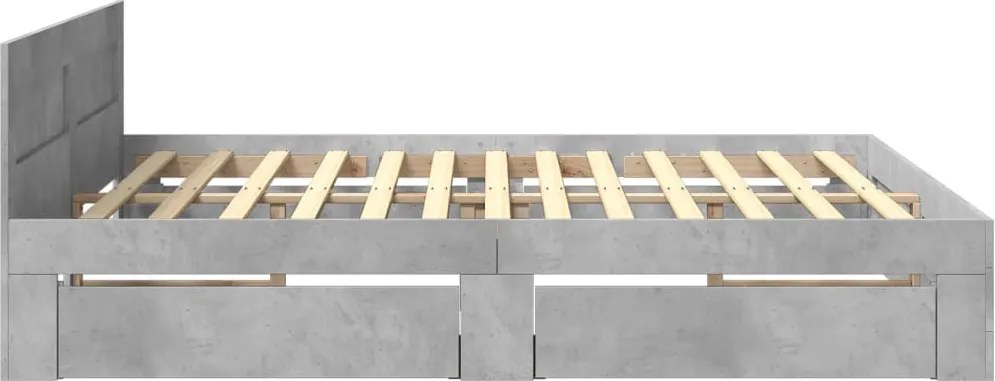 Rám postele s čelem betonově šedý 180 x 200 cm kompozitní dřevo 3295544