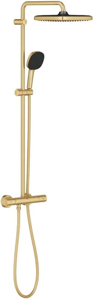 Grohe Vitalio Comfort - Sprchový set s termostatem, 25x25 cm, 2 proudy, kartáčovaný Cool Sunrise 26696GN1