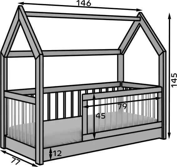 ADRK Furniture Postel Domek Graja
