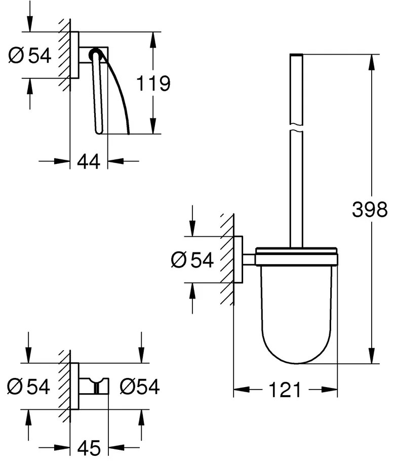 Grohe Essentials - Sada doplňků pro toaletu 3 v 1, chrom 40407001