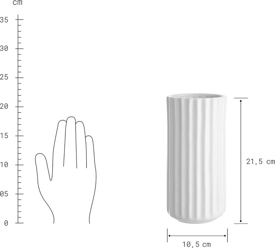 LIV Keramická váza 20 cm - bílá