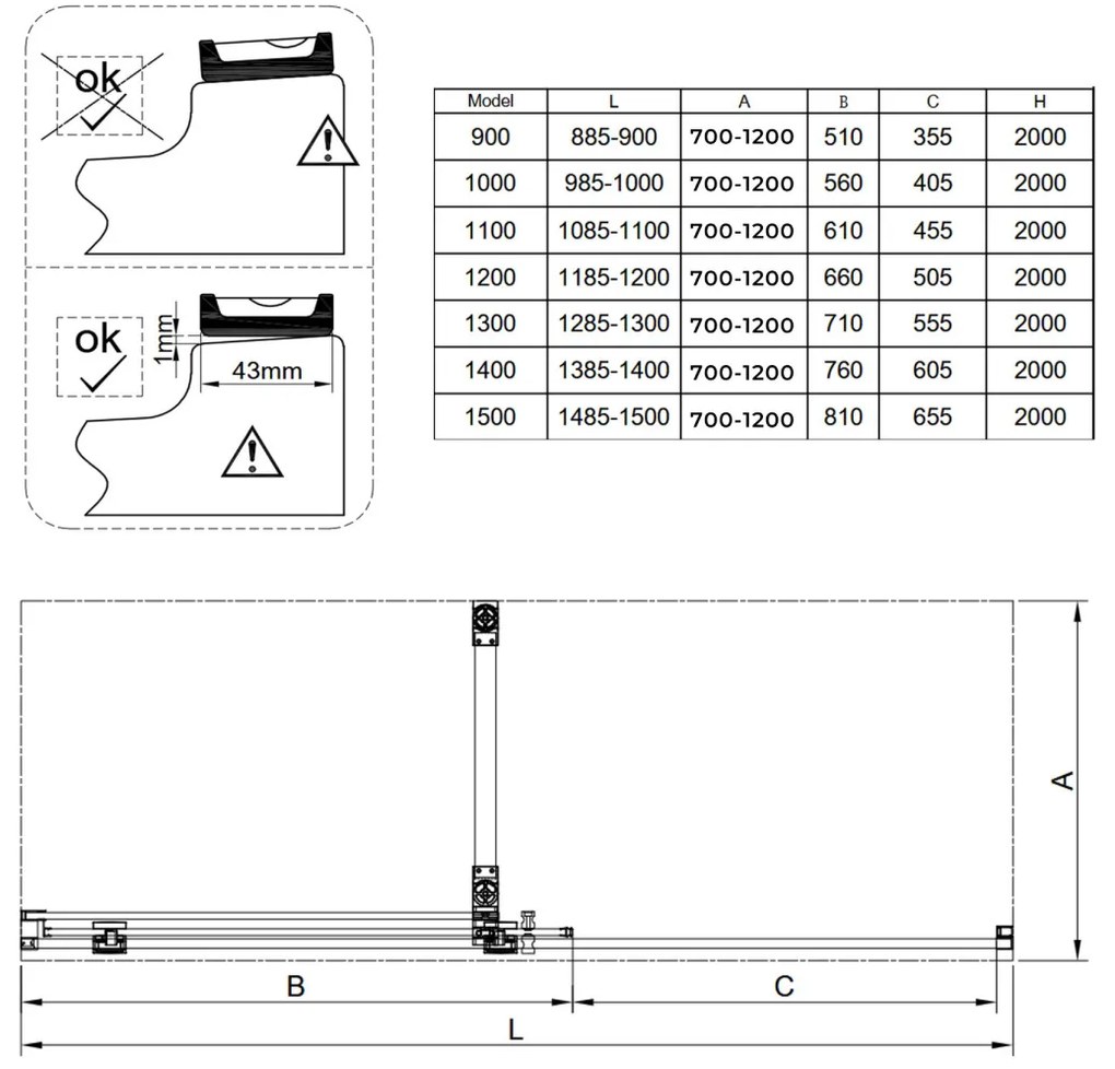 BPS-koupelny Posuvné sprchové dveře HYD-ATA 100 chrom/transparent pro instalaci do niky - bez vaničky