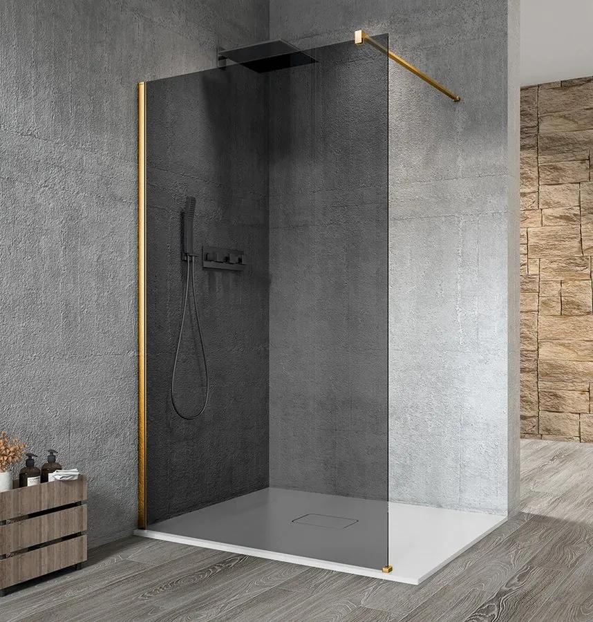 Gelco VARIO GOLD jednodílná sprchová zástěna k instalaci ke stěně, kouřové sklo, 1400 mm - GX1314GX1016