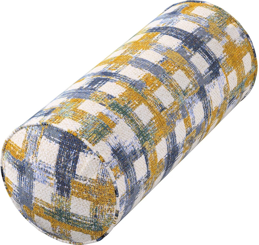 Potah na válec IKEA Ektorp barva modrá látka pletený vzor, vzorované