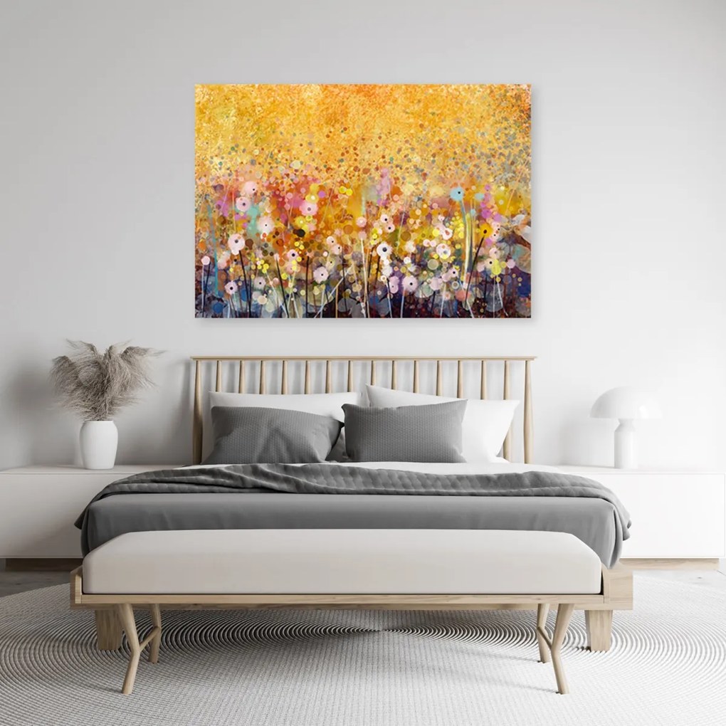 Obraz na plátně, Květiny louky příroda - 90x60 cm