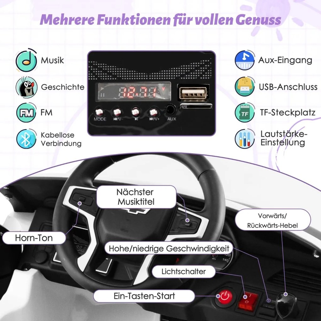 Costway Dětské elektrické auto Chevrolet s 2,4 G dálkovým ovládáním a odpružením
