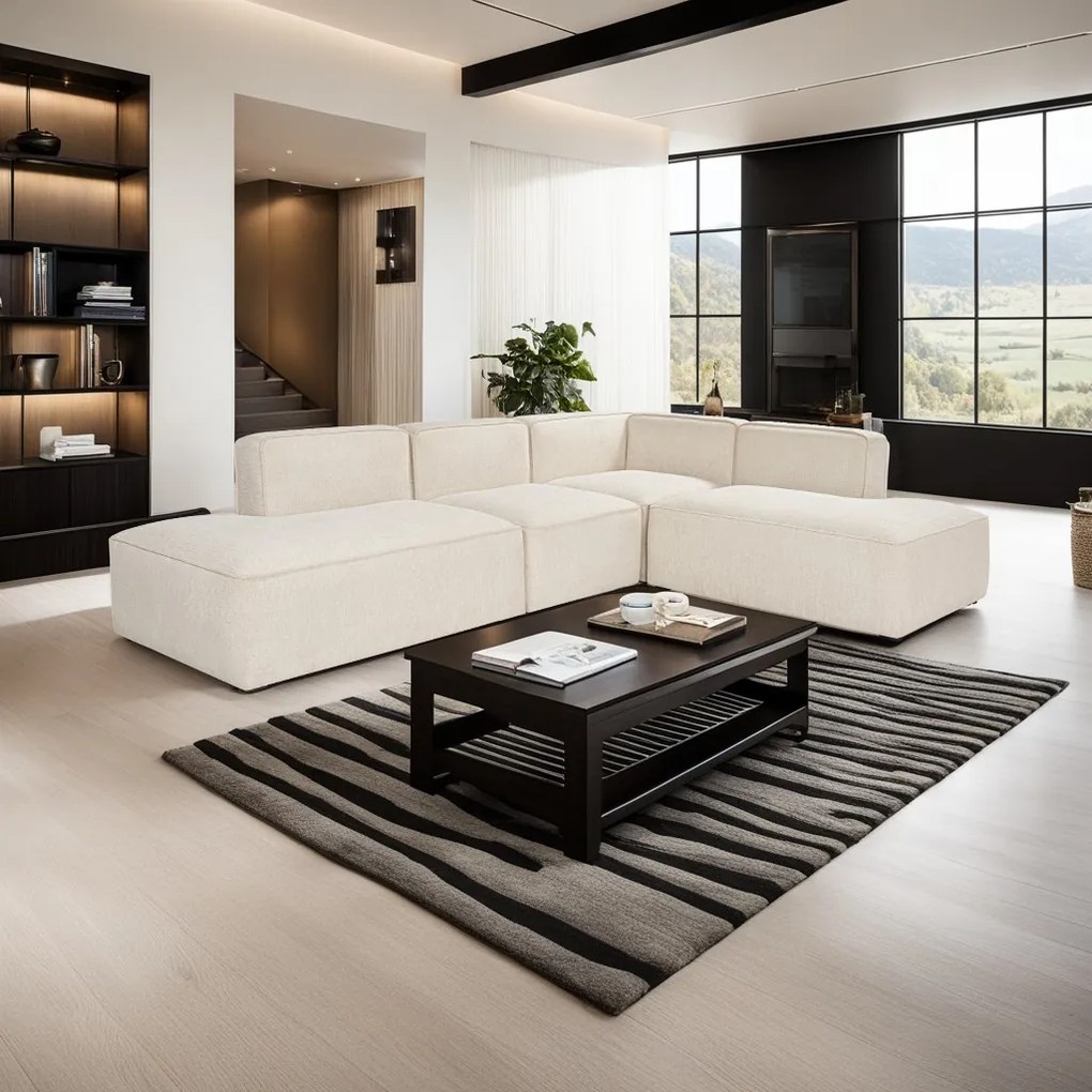 Hanah Home Rohová pohovka MORE M krémová pravá