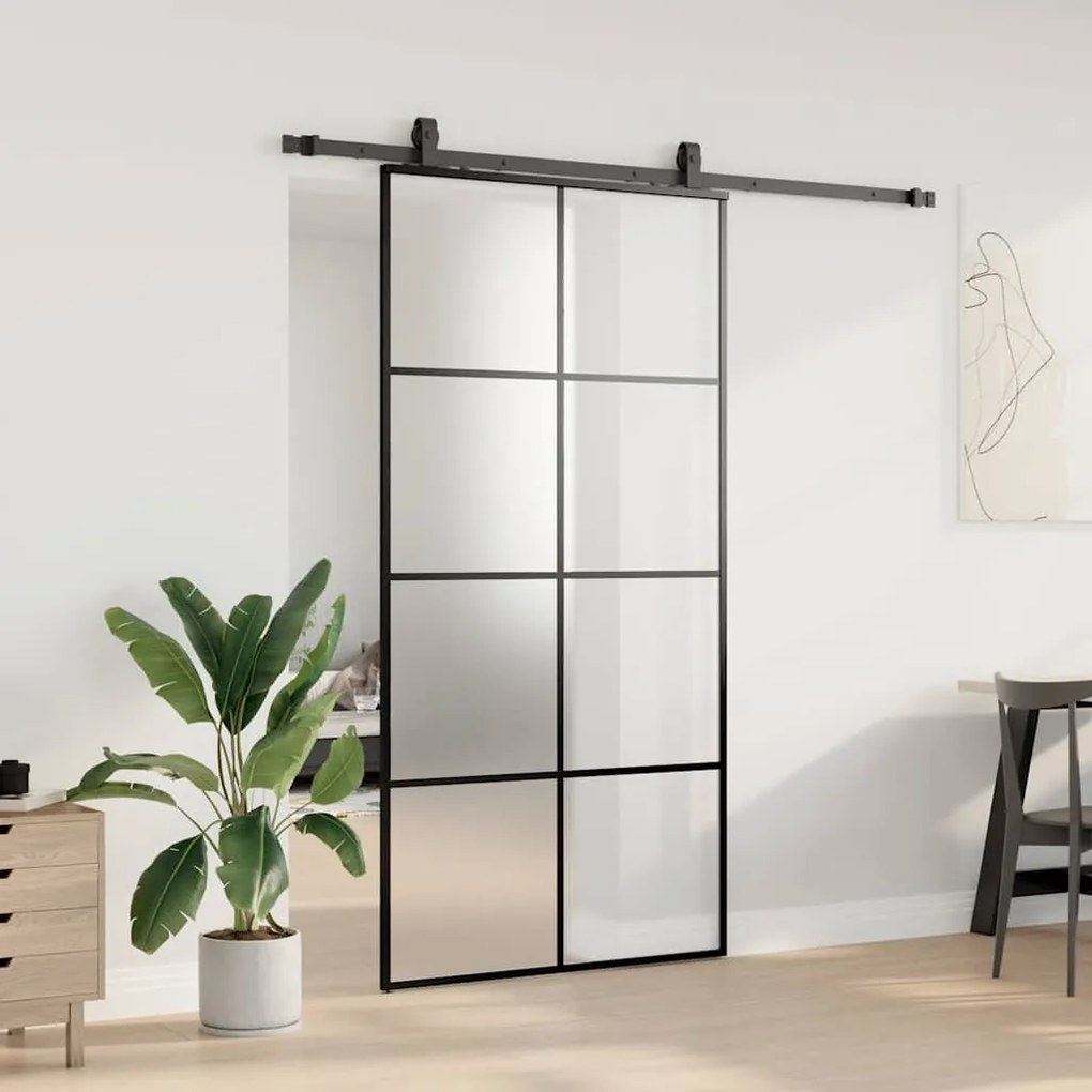 Posuvné dveře se sadou kování černé 102,5x205 cm ESG Glass 3375867