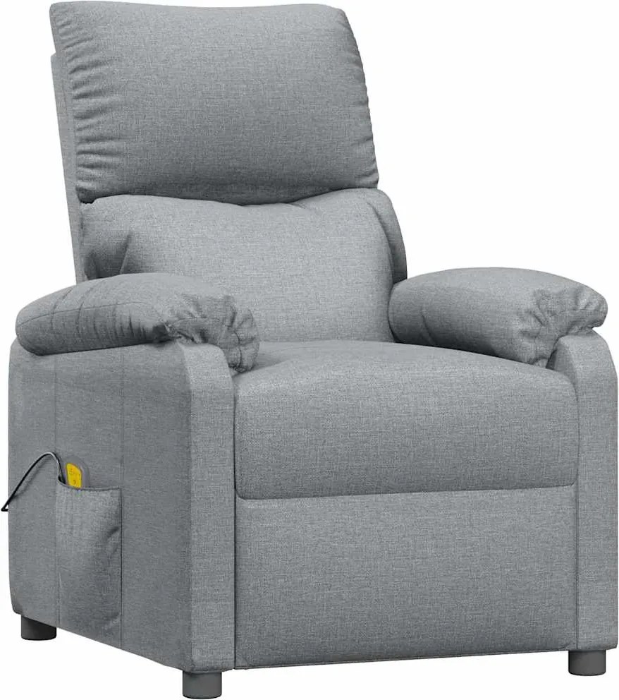Masážní křeslo světle šedé textil 322456