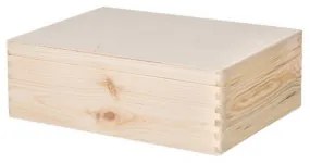 ČistéDřevo Dřevěný box s víkem 40 x 30 x 14 cm bez rukojeti