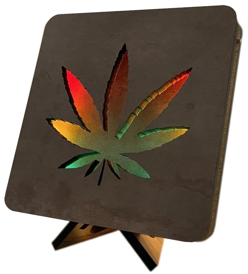 Li-Go "List Canabis" lampa 19x19cm provedení povrchu: černá s patinou