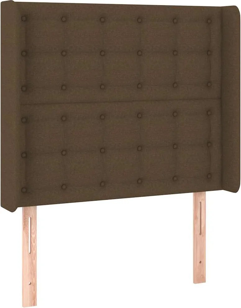 Čelo postele typu ušák tmavě hnědé 83x16x118/128 cm textil 3119991