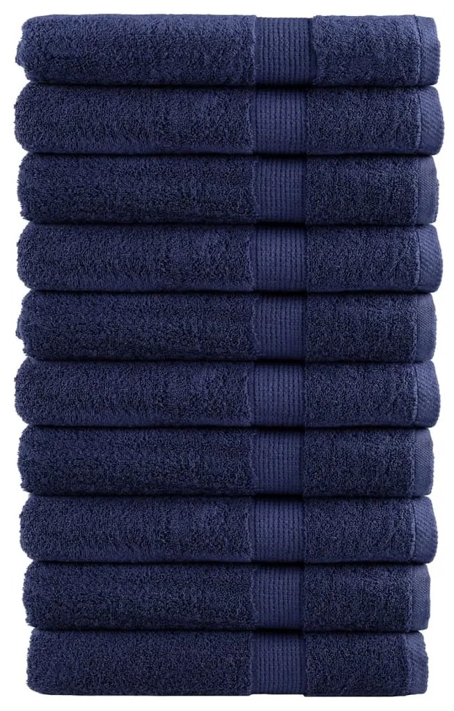 Prémiové saunové osušky SOLUND 10 ks tmavě modré 80x200 cm 600 g/m² 137268