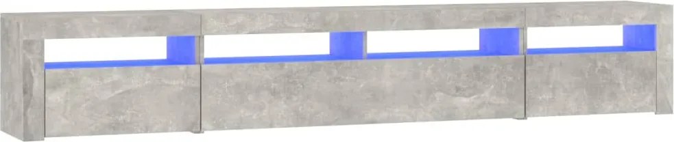 TV skříňka s LED osvětlením betonově šedá 240x35x40 cm 3152725