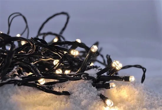 LED vánoční řetěz, 500 LED, 50m, přívod 5m, IP44, teplá bílá