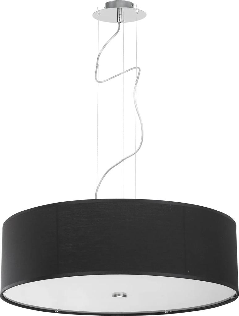 Nowodvorski 6774 VIVIANE BLACK - Závěsný černý kulatý textilní lustr 3 x E27, Ø  63cm