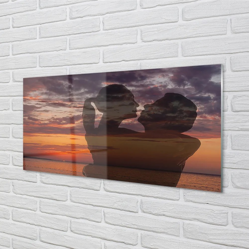 akrylový obraz Sky mraky moře lidí 125x50 cm