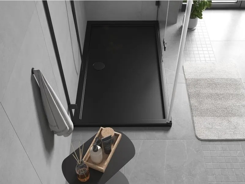 Mexen Flow Slim, obdélníková sprchová vanička 160 x 95 cm, černá matná, 46R709516