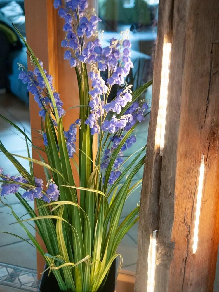 Umělá květina - Fialové zvonky v trávě, 105 cm