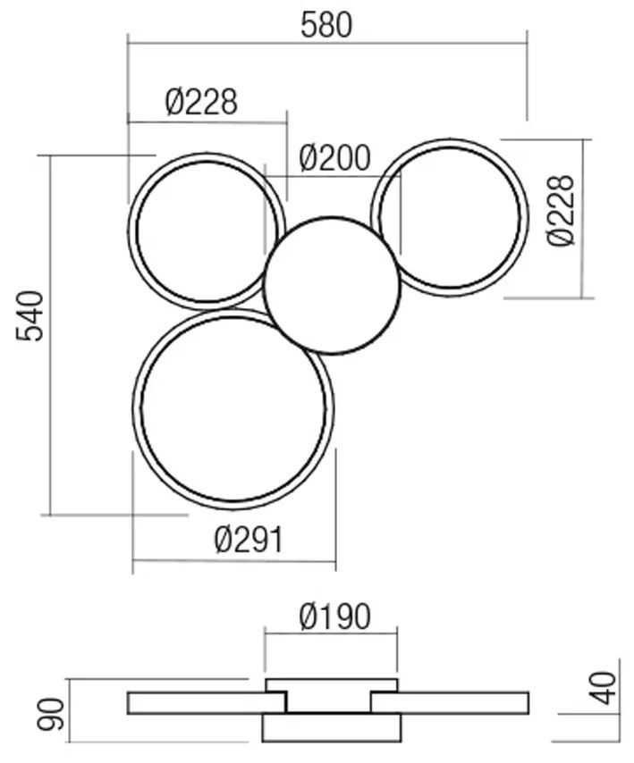 Redo 01-2536 stropní LED stmívatelné svítidlo Cronos pískově bílé, 50W, 3000K, 58cm