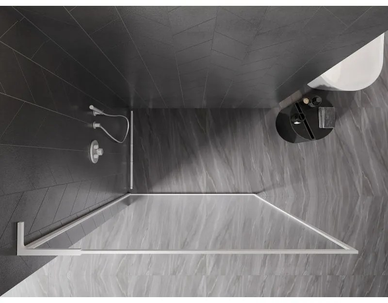 Mexen, Mexen Kioto-XF L sprchová stěna s rámem 70 x 202 cm, průhledná 10 mm, bílá - 800-070-174-20-00-XF